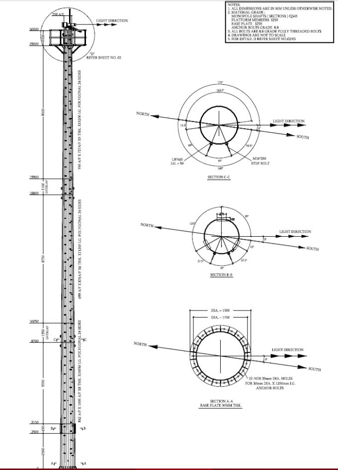 Wear Resistant Telecom Tower Monopole Cell Tower 10 - 750KV ASTM Approved