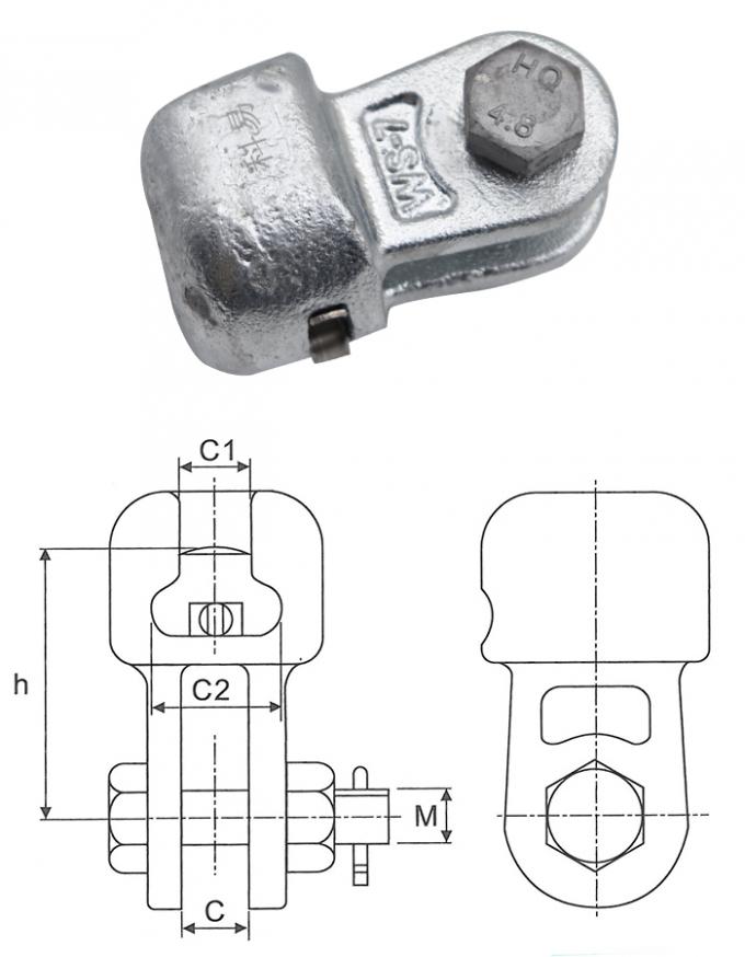Socket Eye Transmission Line Fittings Ws Type Overhead Line Accessories