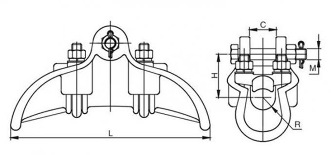 Rustproof Transmission Line Fittings Adss Cable Suspension Clamp Bridge ...