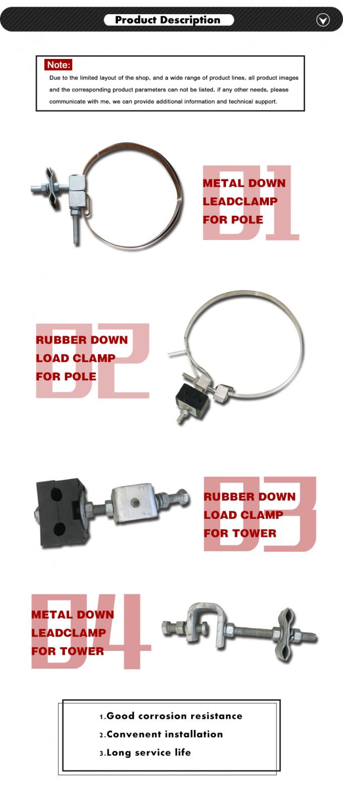 Silver Transmission Line Fittings OPGW Fittings Down Lead Clamp For Tower