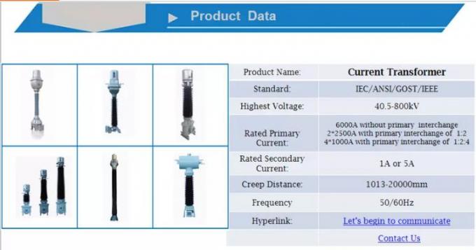 High Voltage Substation Current Transformer 345kv IEC ANSI IEEE GOST ...