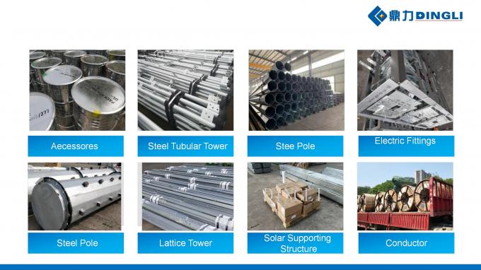 110kV 15-90m Angle Lattice Steel Towers Flange Slip Joint Base Plates Tower