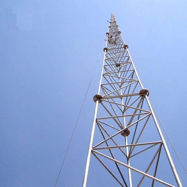 Communication Base Station Steel Tubular Tower Angular Lightning ...