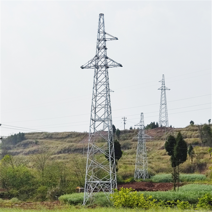 110kV/132kV Electrical Power Tower Angualr Steel Lattice Pylon ...
