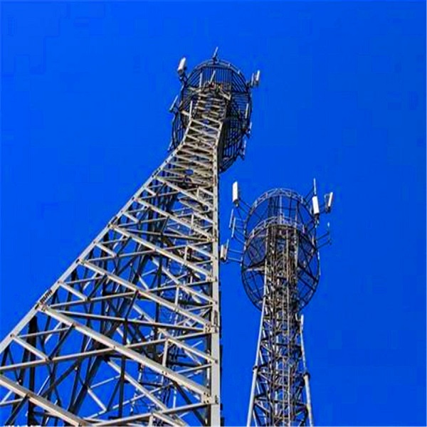 30m Galvanized 3 Legged Tubular Lattice Steel Towers Telecom Mobile ...