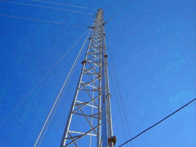 30m Galvanized 3 Legged Tubular Lattice Steel Towers Telecom Mobile ...