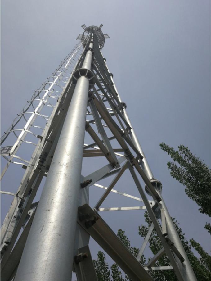 Communication Lattice telecom tower 3 Legs Galvanized Steel Tube Self ...