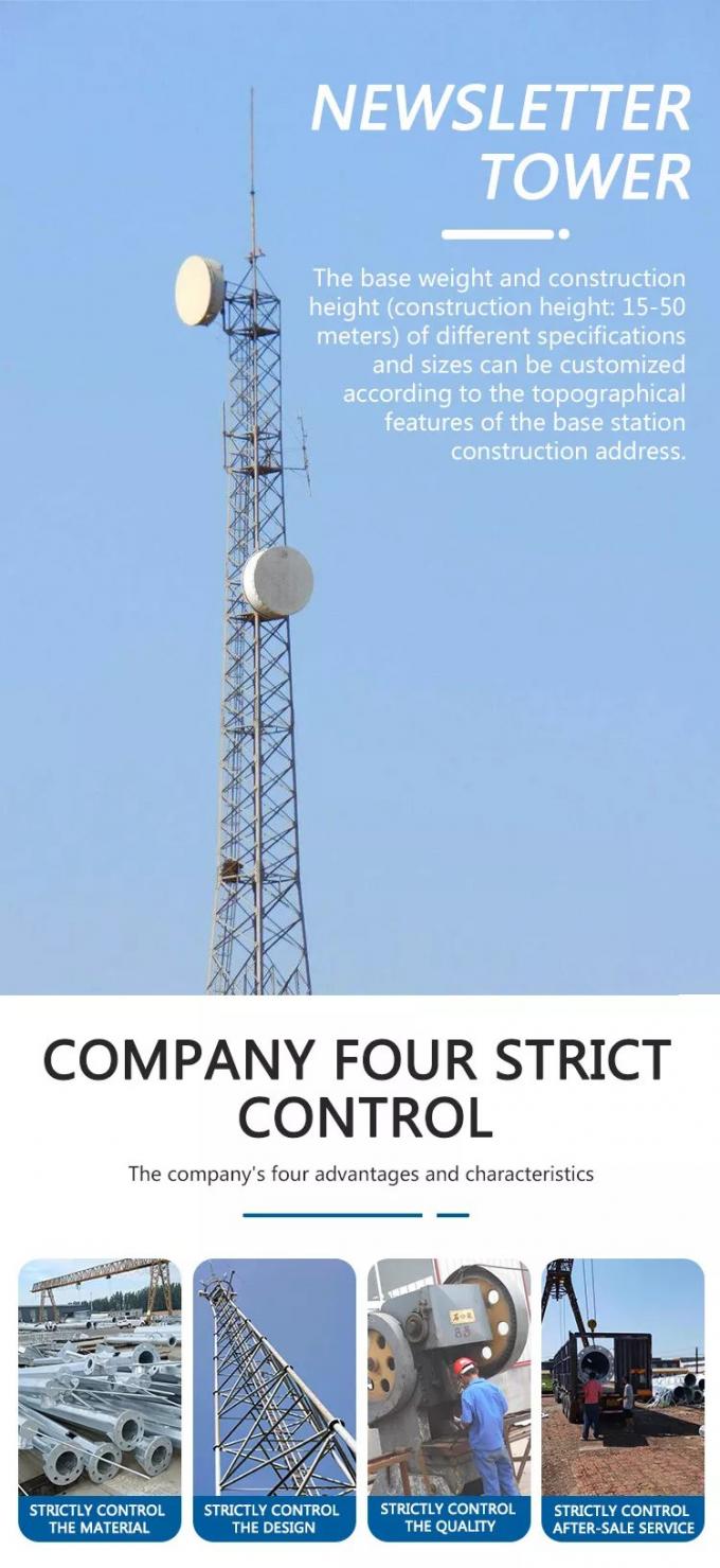 Plated Self-Supporting Steel Zinc Mobile Pole Communication Tower
